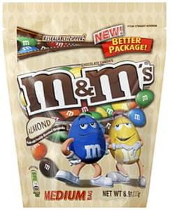 M & M Almond, Medium Bag Chocolate Candies - 8.91 oz, Nutrition ...
