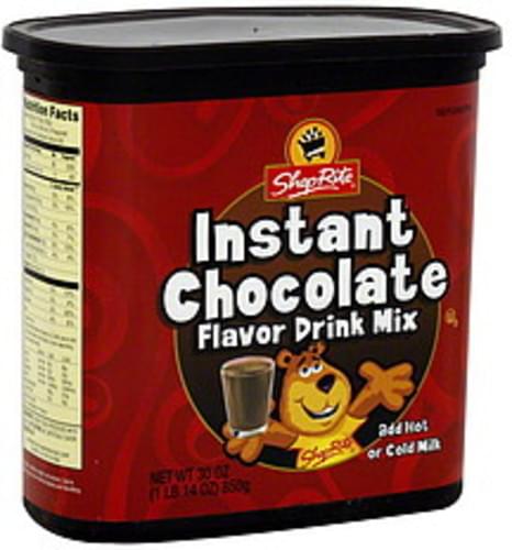 ShopRite Instant Chocolate Flavor Drink Mix - 30 oz, Nutrition ...