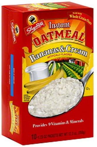 ShopRite Bananas & Cream Instant Oatmeal - 10 ea, Nutrition Information ...