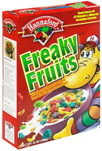 Hannaford Freaky Fruits Cereal - 12 oz, Nutrition Information | Innit