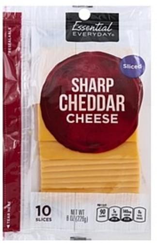 Essential Everyday Sharp Cheddar, Sliced Cheese - 10 ea, Nutrition ... Essential Everyday Sharp Cheddar, Sliced Cheese - 10 ea, Nutrition ...