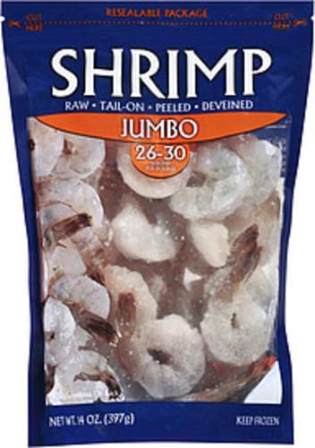 Walmart Raw Jumbo 26 30 Per Pound Shrimp 14 Oz Nutrition Information