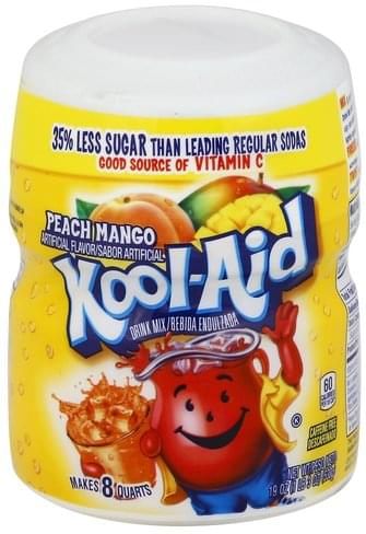 Kool Aid Peach Mango Drink Mix - 19 oz, Nutrition Information | Innit