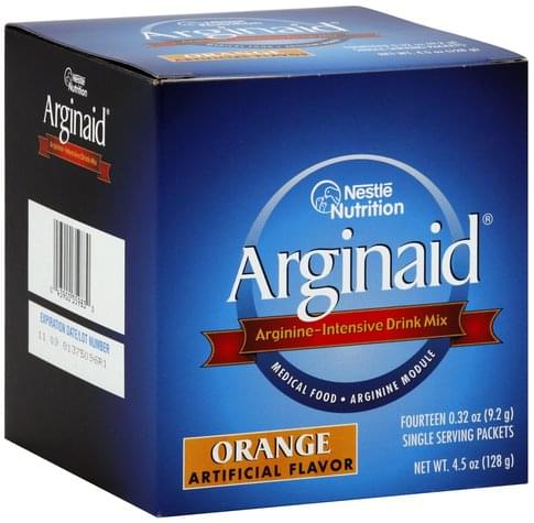 Arginaid Arginine-Intensive, Orange Drink Mix - 14 ea, Nutrition ...