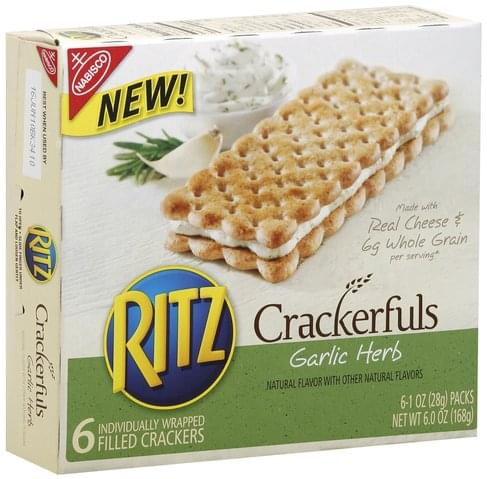 Ritz Garlic Herb Crackers - 6 ea, Nutrition Information | Innit