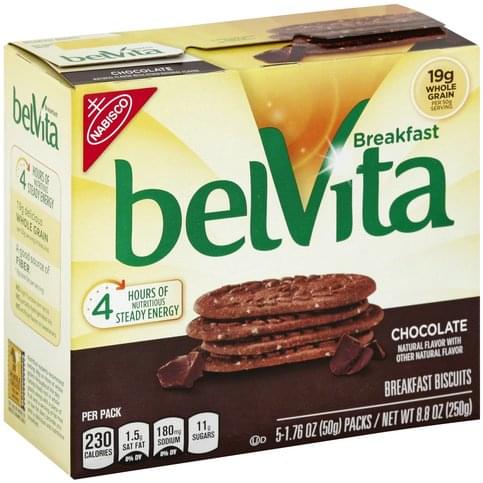 BelVita Chocolate Breakfast Biscuits - 5 ea, Nutrition Information | Innit