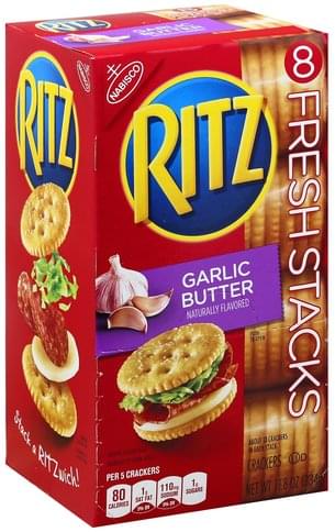 Ritz Garlic Butter, Fresh Stacks Crackers - 8 ea, Nutrition Information ...