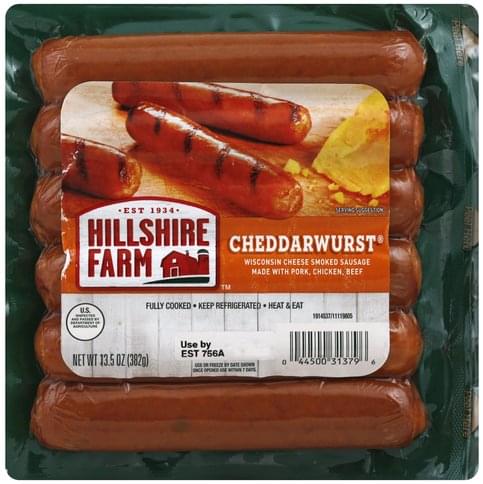 Hillshire Farm Cheddarwurst - 13.5 oz, Nutrition Information | Innit