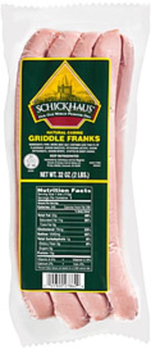Schickhaus Natural Casing Griddle Franks - 32 oz, Nutrition Information ...