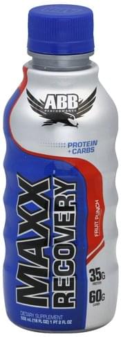 ABB Fruit Punch Protein + Carbs Drink - 18 oz, Nutrition Information ...