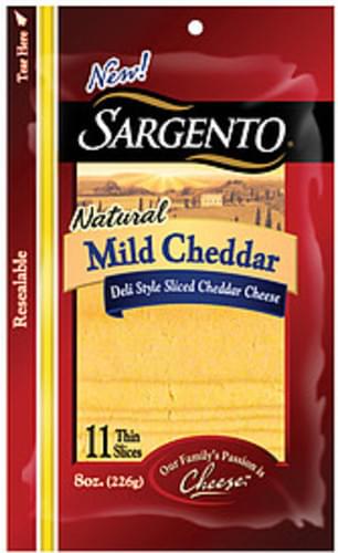 Sargento Natural Deli Style Mild Cheddar Slices Cheese - 8 oz ...
