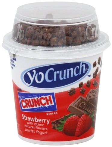 YoCrunch Lowfat, Strawberry, with Nestle Crunch Pieces Yogurt - 6 oz ...
