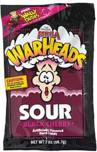 Mega Warheads Black Cherry Sour Candy - 2 oz, Nutrition Information | Innit