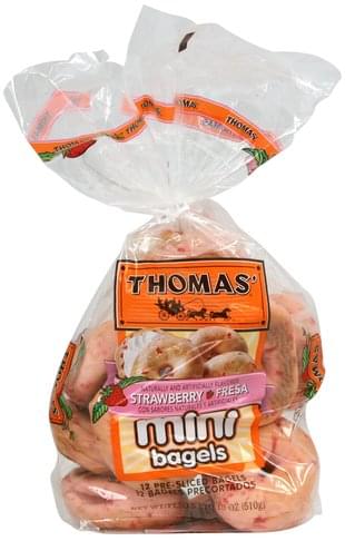 Thomas Mini, Strawberry, Pre-Sliced Bagels - 12 ea, Nutrition ...