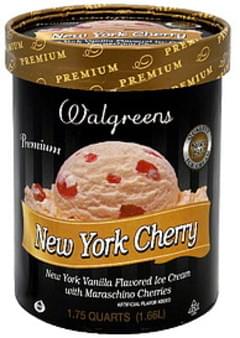 Walgreens New York Cherry Ice Cream - 1.75 QT, Nutrition Information ...