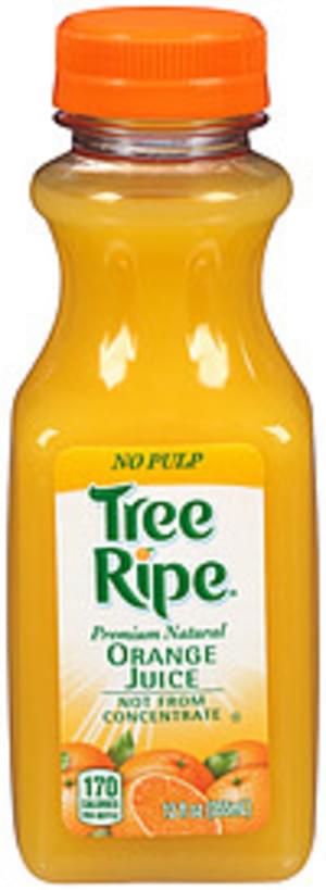 Tree Ripe No Pulp Premium Natural Orange Juice - 12 oz, Nutrition ...
