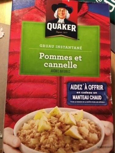 Quaker Apples & Cinnamon Instant Oatmeal - 43 g, Nutrition Information ... Quaker Apples & Cinnamon Instant Oatmeal - 43 g, Nutrition Information ...