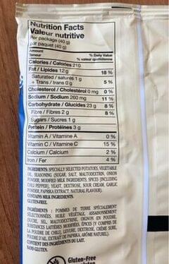 Miss Vickie's Sweet Chili & Sour Cream Potato Chips - 40 g, Nutrition ...