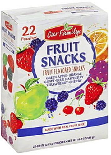 Our Family Fruit Flavored Fruit Snacks - 22 ea, Nutrition Information ...