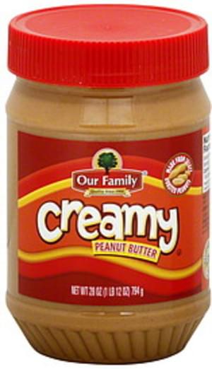 Our Family Creamy Peanut Butter - 28 oz, Nutrition Information | Innit