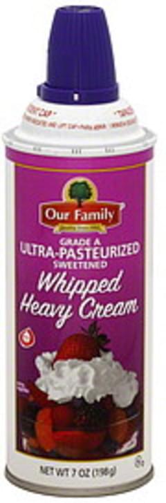 Our Family Whipped Heave Cream, Ultra-Pasteurized, Sweetened Whipped ...