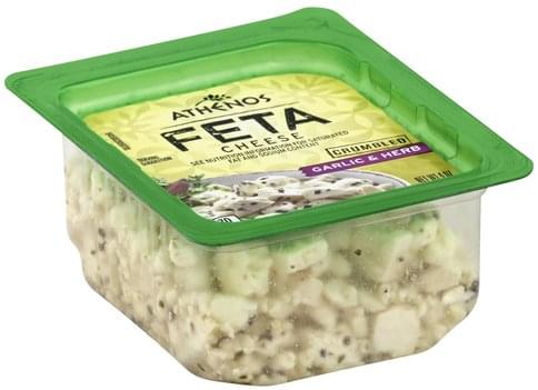 Athenos Feta, Garlic & Herb Crumbled Cheese - 4 oz, Nutrition ...