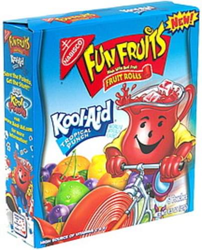 Fun Fruits Kool-Aid, Tropical Punch Fruit Rolls - 6 ea, Nutrition ...