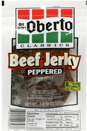 Oh Boy! Oberto Peppered, Thin Style Beef Jerky - 1.31 oz, Nutrition ... Oh Boy! Oberto Peppered, Thin Style Beef Jerky - 1.31 oz, Nutrition ...