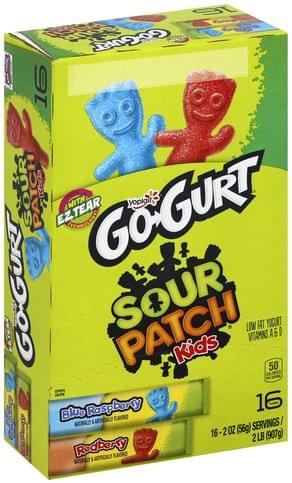 Yoplait Low Fat, Vitamins A & D, Sour Patch, Kids Yogurt - 16 ea ...