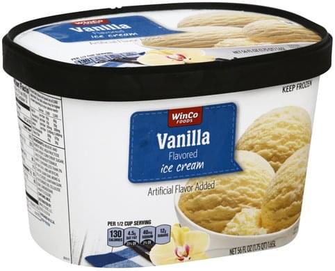 Winco Foods Vanilla Flavored Ice Cream - 56 oz, Nutrition Information ...