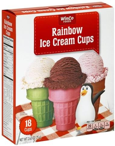 Winco Foods Rainbow Ice Cream Cups - 18 ea, Nutrition Information | Innit