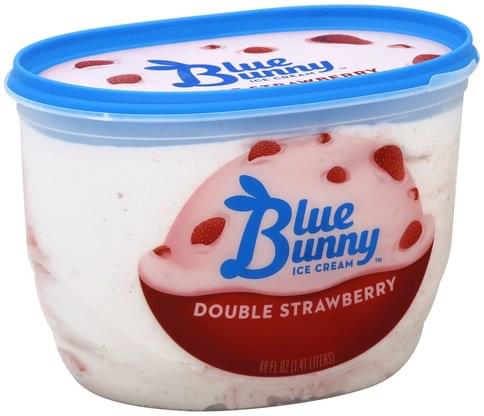 Blue Bunny Double Strawberry Ice Cream - 48 oz, Nutrition Information ...
