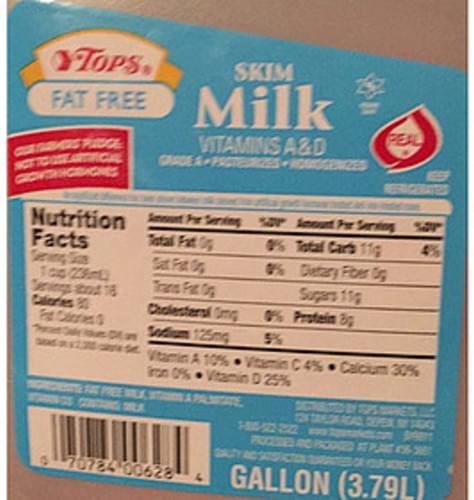 Skim Milk Nutrition Facts