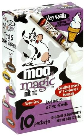 Moo Magic Sugar Free, Very Vanilla Milk Mix - 10 ea, Nutrition ...