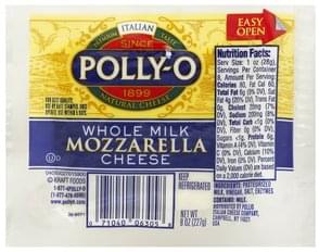 Polly O Mozzarella, Whole Milk Cheese - 8 oz, Nutrition Information | Innit