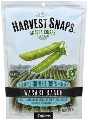 Harvest Snaps Baked, Snapea, Green Pea, Wasabi Ranch Crisps - 3.3 oz ...