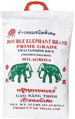 Double Elephant Thai Jasmine Rice - 25 lb, Nutrition Information | Innit