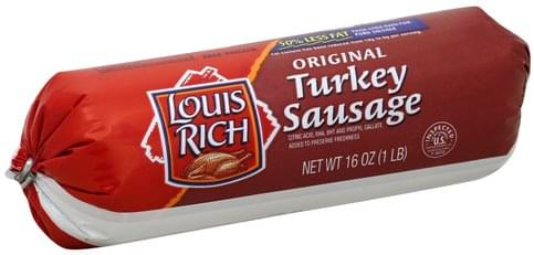 Louis Rich Turkey, Original Sausage - 16 oz, Nutrition Information | Innit