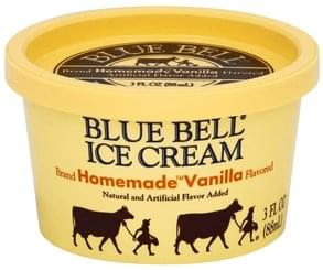 Blue Bell Vanilla Flavored Ice Cream - 3 oz, Nutrition Information | Innit