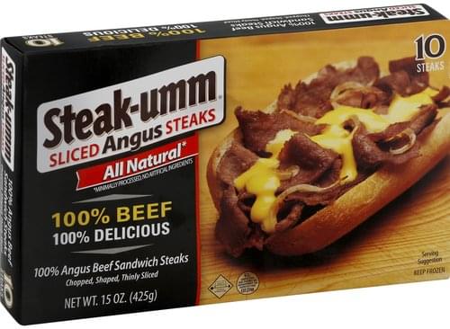 Steak Umm Angus, Sliced Steaks - 10 ea, Nutrition Information | Innit