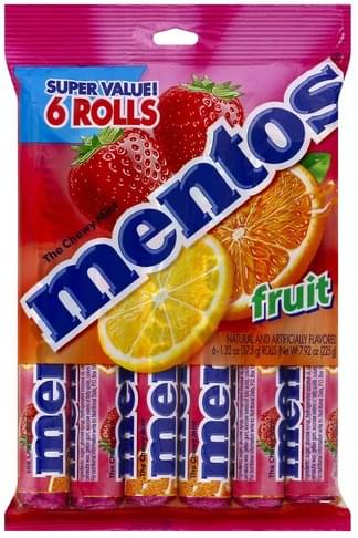 Mentos Chewy, Fruit Mint - 6 ea, Nutrition Information | Innit