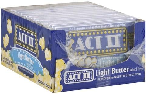 Act Ii Light Butter Microwave Popcorn - 12 ea, Nutrition Information ...