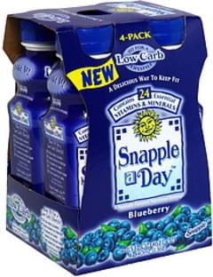 Snapple Blueberry Nutritional Beverage - 4 ea, Nutrition Information ...