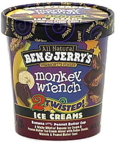 Ben & Jerrys Monkey Wrench Ice Cream - 1 pt, Nutrition Information | Innit
