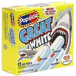 Popsicle Great White, Orange, Cherry, Mystery Flavor Ice Pops Mystery ...