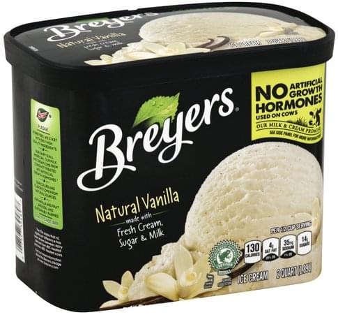 Breyers Natural Vanilla Ice Cream - 2 QT, Nutrition Information | Innit