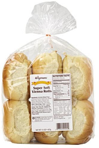 Wegmans Super Soft Vienna Rolls Asian Food - 15 oz, Nutrition ...