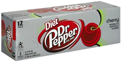 Dr Pepper Cherry, Diet, 12 Pack Soda - 12 ea, Nutrition Information | Innit