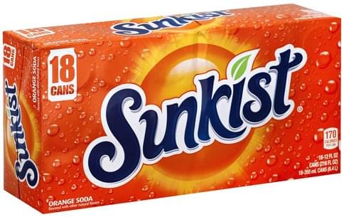 Sunkist Orange Soda - 18 ea, Nutrition Information | Innit