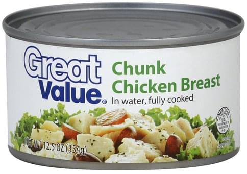 Great Value Chunk Chicken Breast - 12.5 oz, Nutrition Information | Innit